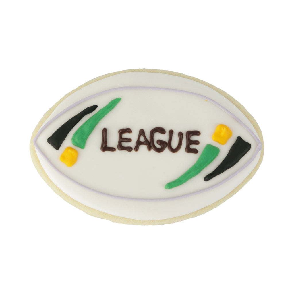 Rugby Ball Cookies | Delivery Australia & Memory Lane Cookies